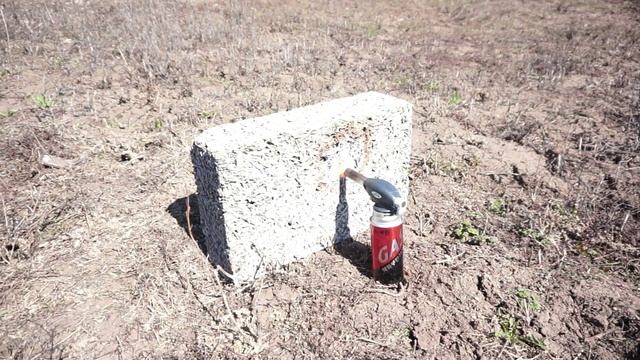Жег арболит газовой горелкой один час. Показываю результат