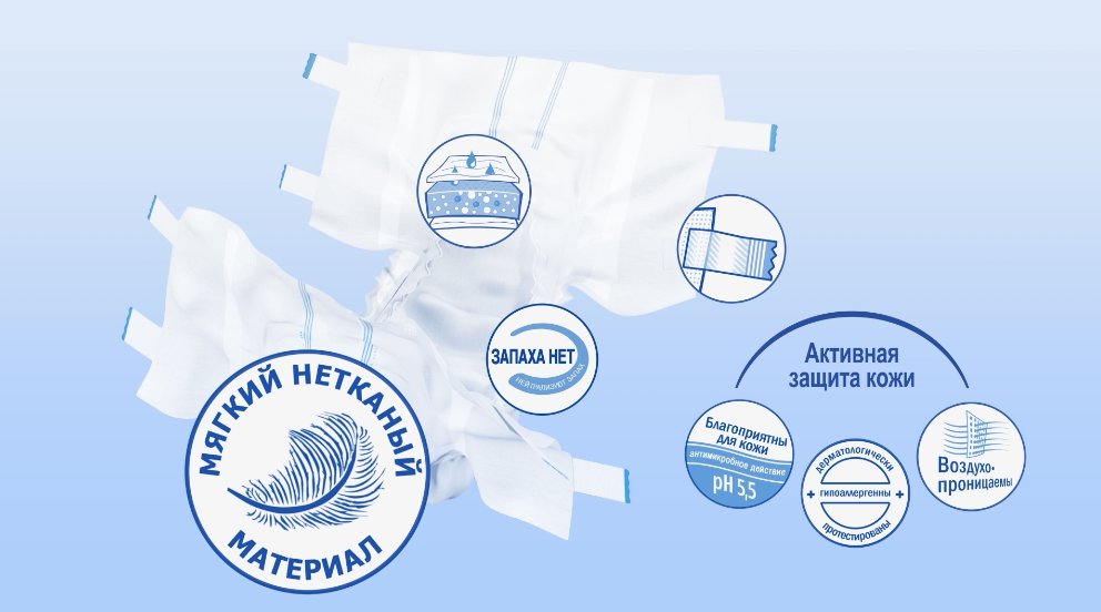 Подгузники для взрослых Моликар Премиум софт и косметические средства Menalind