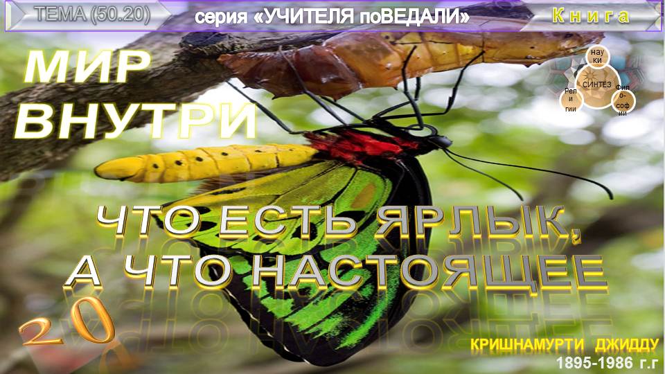 (20) Что есть ярлык, а что настоящее - МИР ВНУТРИ - книга Джидду Кришнамурти (1895-1986)