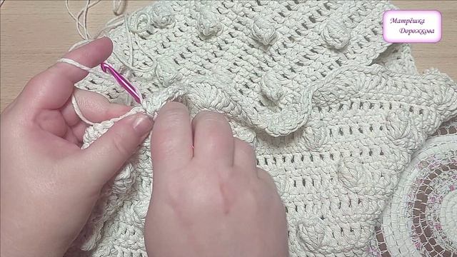 Очень объемные шишечки крючком, элемент подходит для вязания сумок