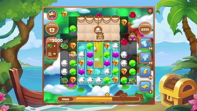Как пройти уровень 8920 в игре Сокровища Пиратов