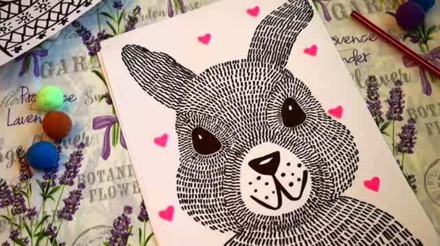 Рисуем вместе. Заяц и другие зверушки.