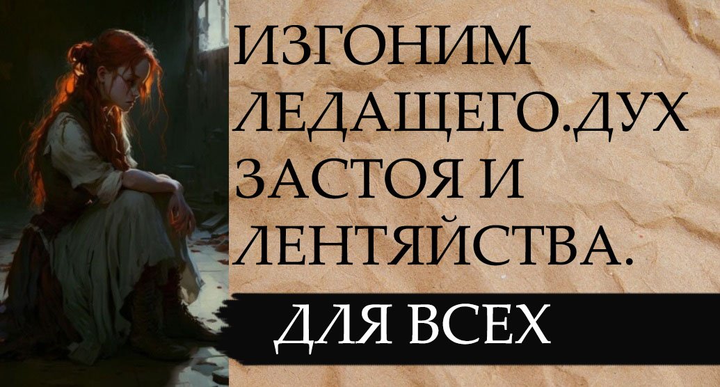 ИЗГОНИМ ЛЕДАЩЕГО...ДУХ ЗАСТОЯ И  ЛЕНТЯЙСТВА...ДЛЯ ВСЕХ...