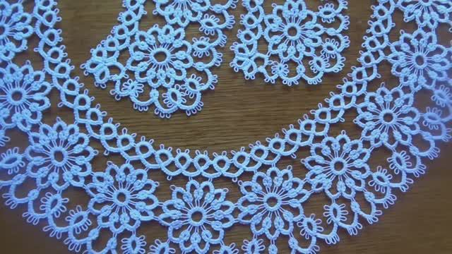 Фриволите иглой. Воротник 2 Часть 4 ( окончание)