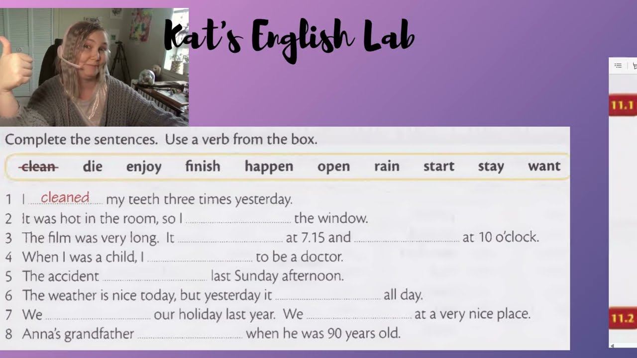 Past Simple (прошедшее время) разбор упражнения №1