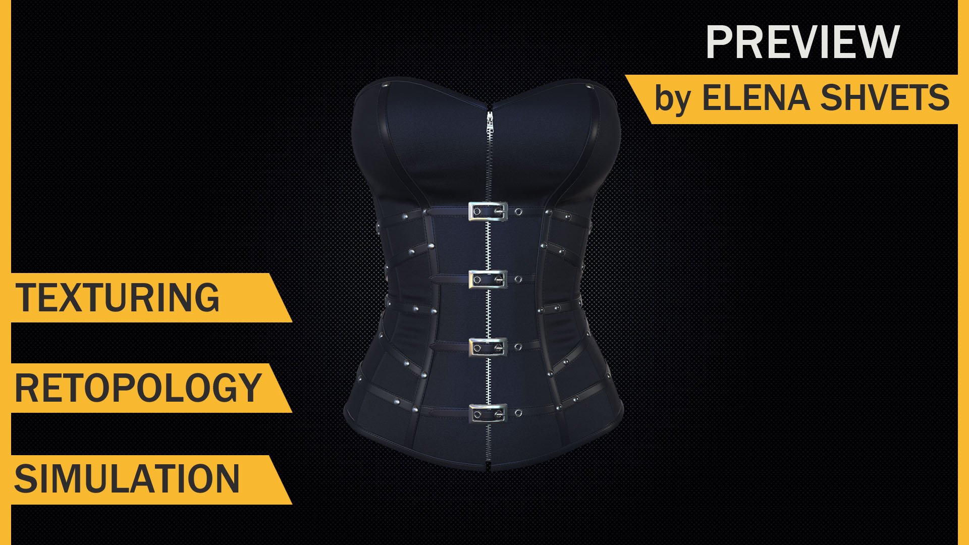 Корсет 3D модель (3D model Corset Project). Marvelous Designer Project