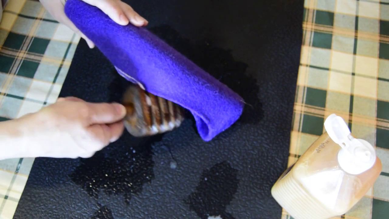 Затирка срезов на тапочках с помощью утюжка