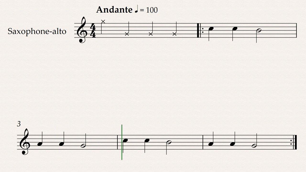 Русская народная песня "Василёк" видео-минусовка и ноты для саксофона-альта, темп 100