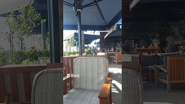 Кафе Неро, Лимасол, Кипр, Caffè Nero Limassol, видно средиземное море, пальмы