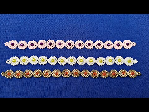 Украшения из бисера. 2 вариант. Браслет из бисера Мастер класс для начинающих.