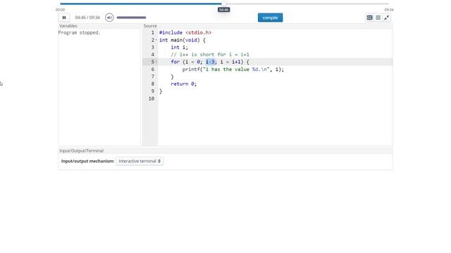 Explore details of the for loop