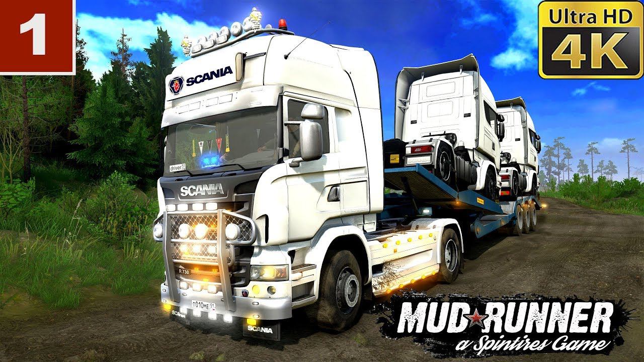 Spintires: MudRunner Gameplay Обзор мода Scania r730 v8 Приватный мод