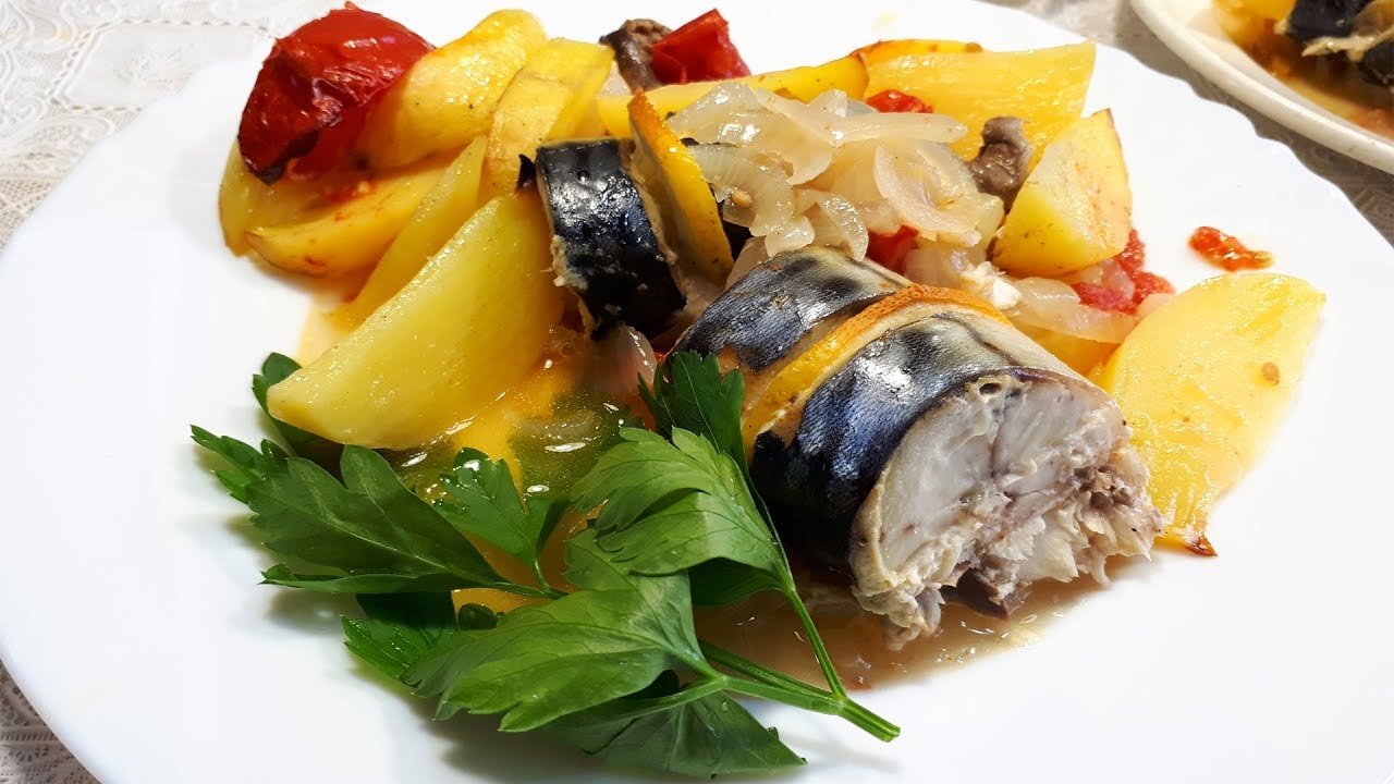 как приготовить скумбрию с картошкой на углях