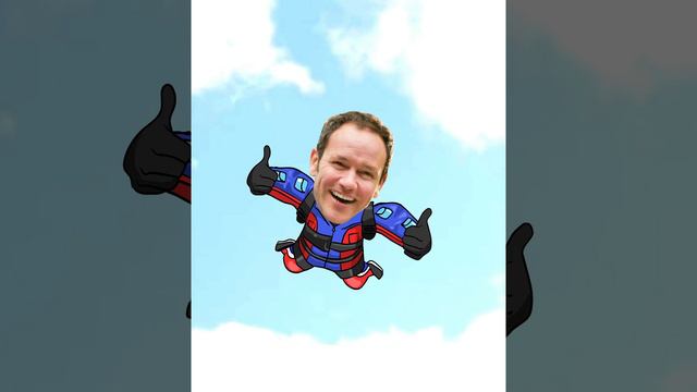 Мульт открытка Парашютист на день рождения