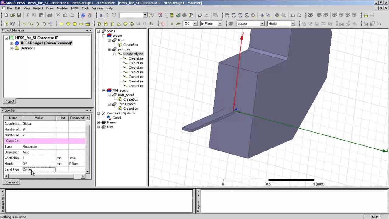 Пример моделирование цифрового соединителя RJ 11 в среде Ansys HFSS ч.1