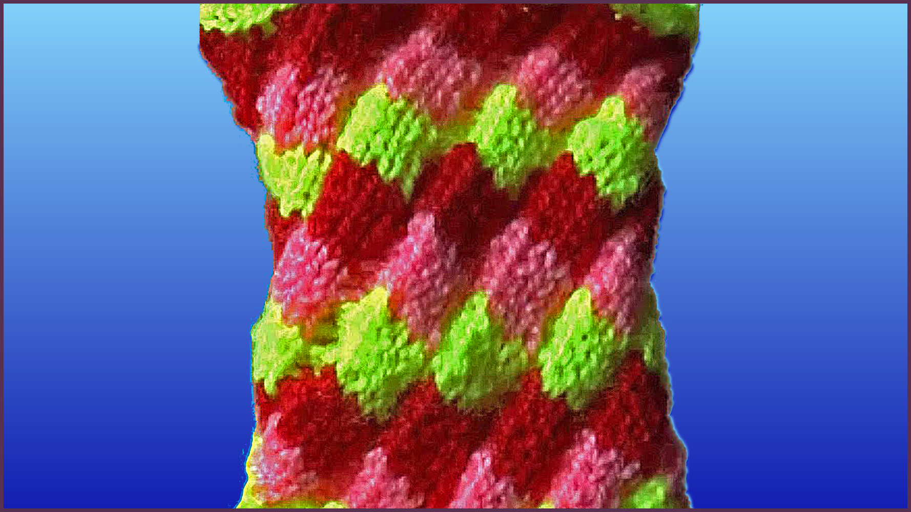 Эстонская спираль спицами. Узор ромбы спицами. Вязание по кругу.