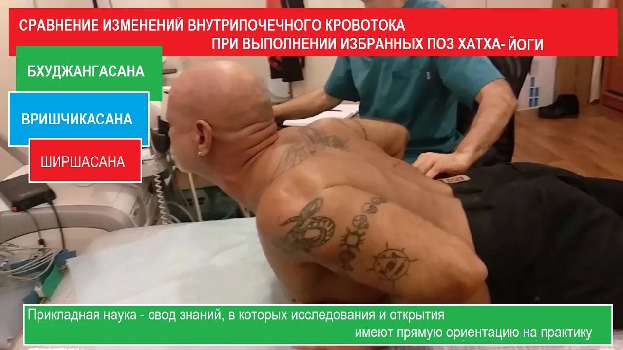 Исследование внутрипочечного кровотока при выполнении избранных поз хатха-йоги.
