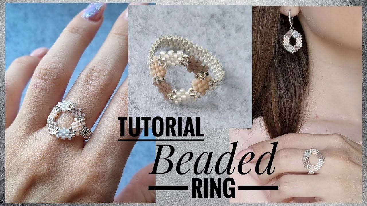 Мастер-класс: Кольцо из бисера в форме шестиугольника | Tutorial - Hexagon-shaped bead ring