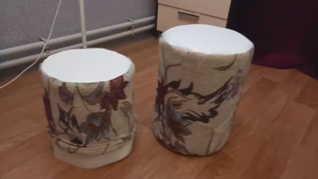 Пуфик из пластиковых бутылок. Простой способ изготовления.