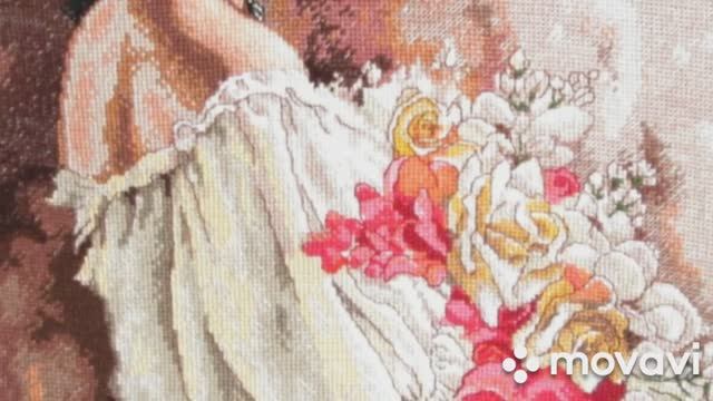 Вышивка _Яблоневый цвет_.Моя история вышивки на заказ..mp4