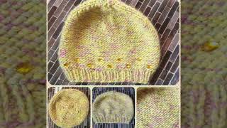 48. Фото отчёт - шапка спицами изнаночной гладью.