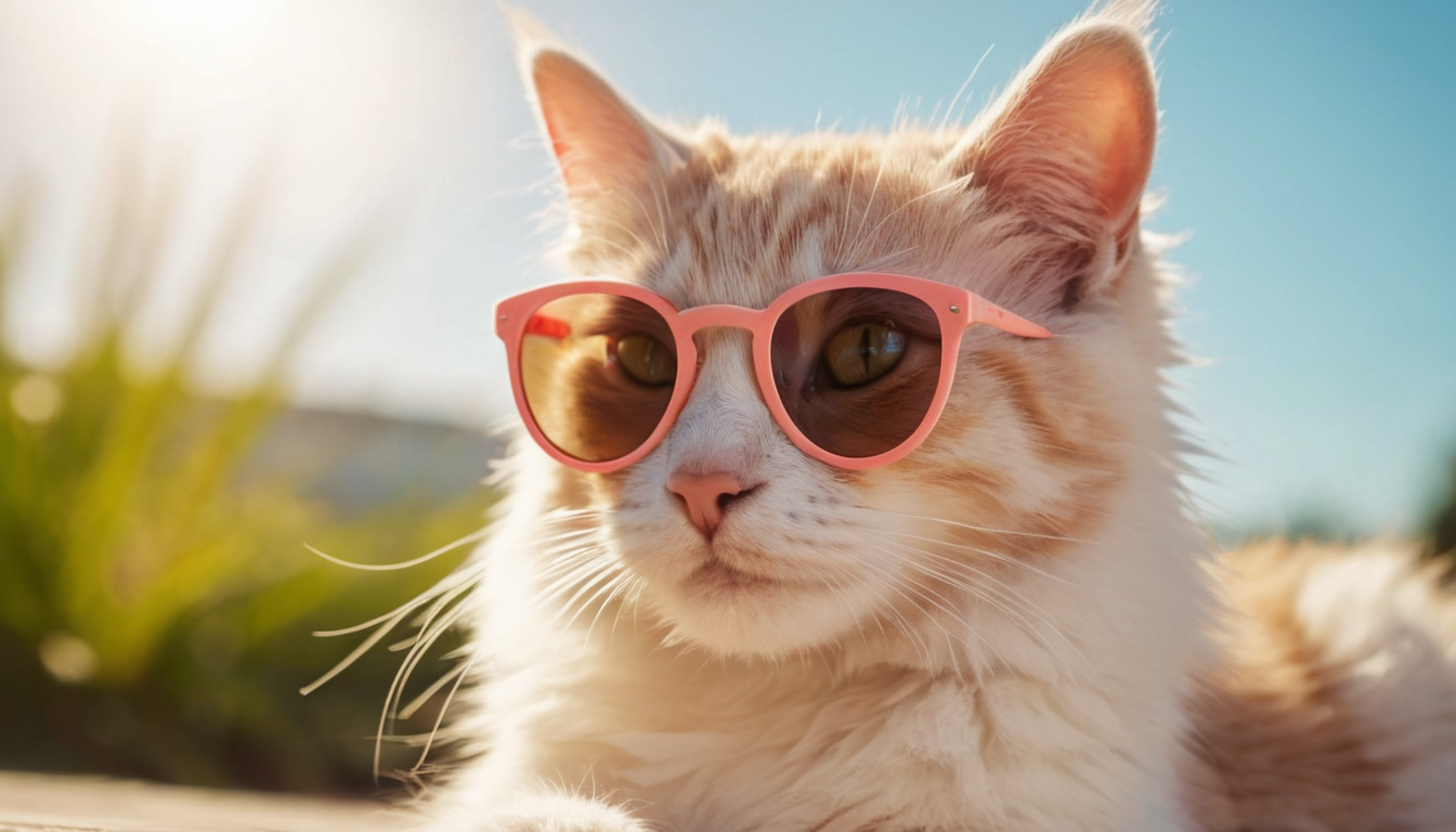 Очаровательный котенок в солнечных очках