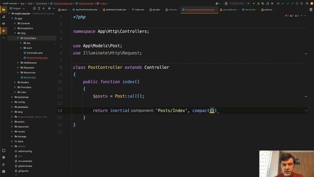 Vue Inertia + Laravel Course. 2⧸17： Table of Data - From Vue to Inertia