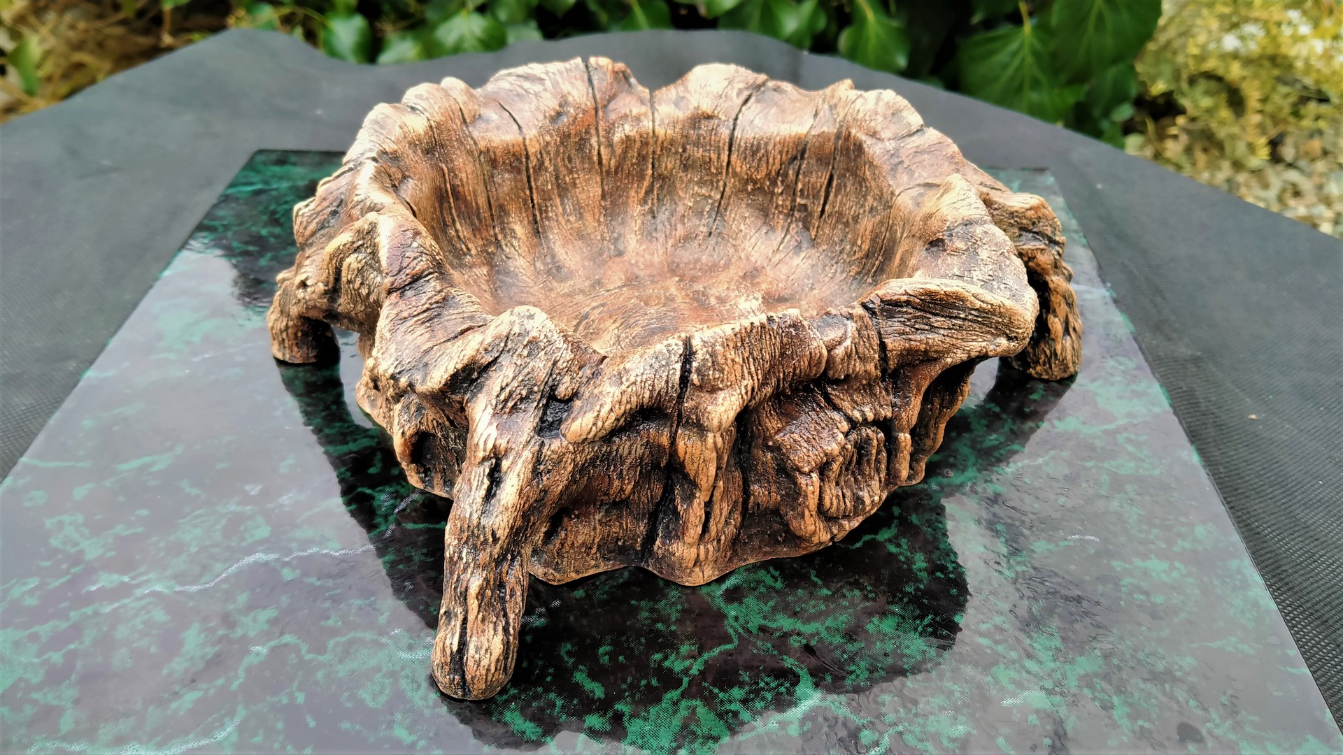 Пепельница Пень из цемента своими руками