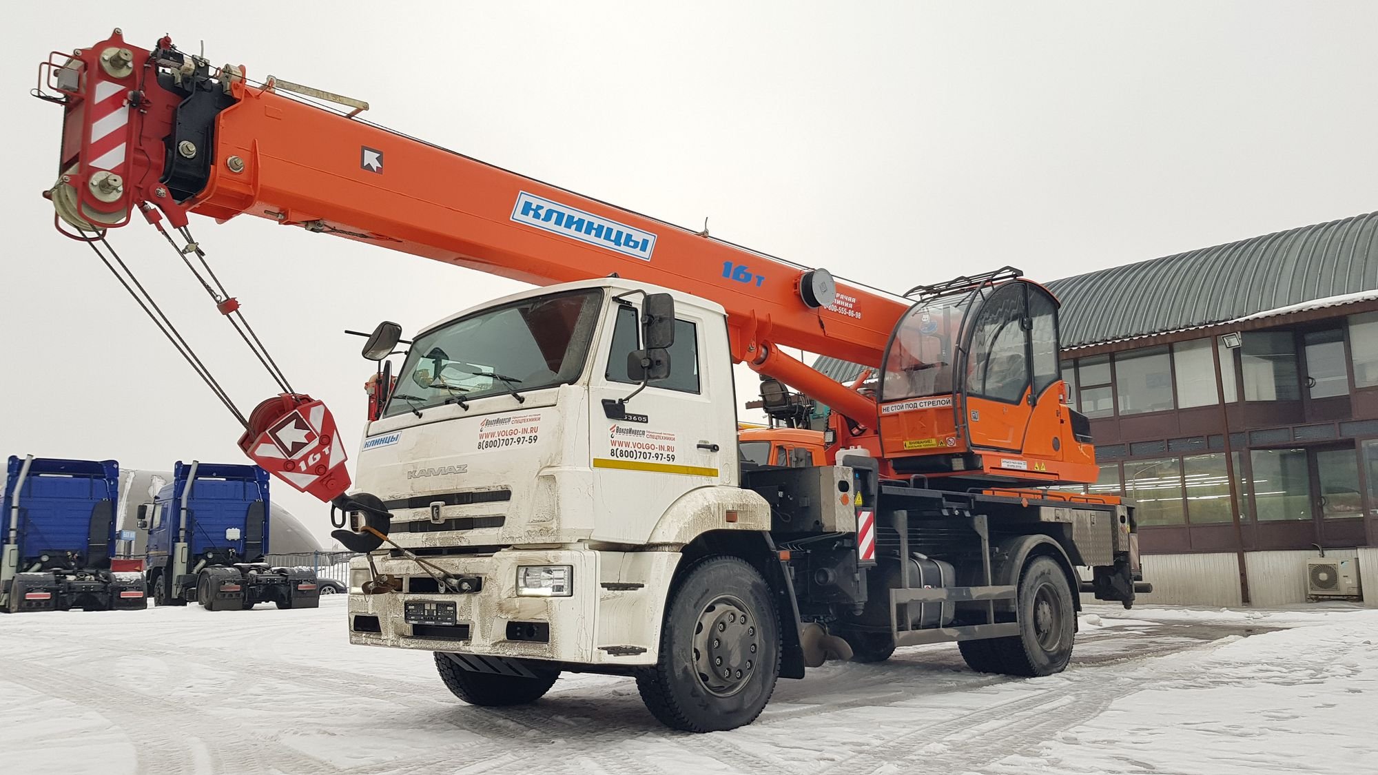 Обзор автомобильного крана КЛИНЦЫ КС-35719-8А на шасси КАМАЗ-53605 (4х2).