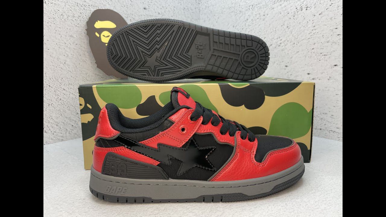 Кроссовки Bape Court Sta 'Black Red'