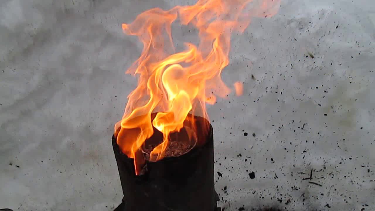 горелка на отработке - плавка алюминия