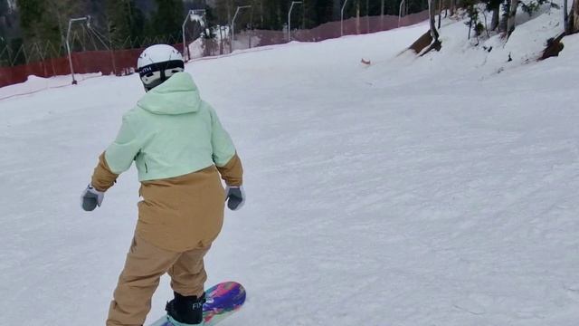 Зимние катания на Газпром Лаура в марте 2023.