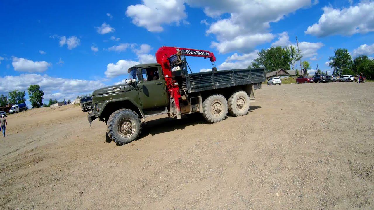 ЗИЛ-131 с КМУ & Паром через Каму! Работа на манипуляторе ЗИЛ. Уральские просторы и адреналин в пути!