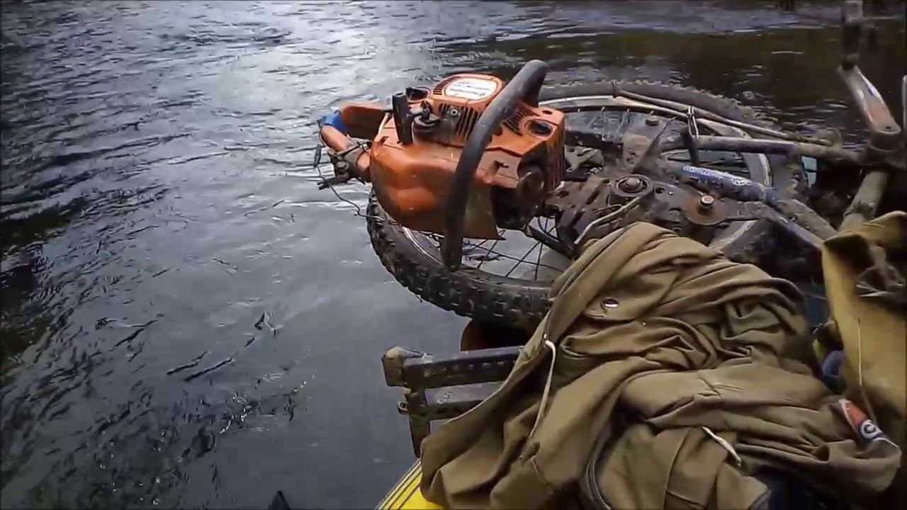 Сплав на лодке Challenger-2 с велосипедом по речке Барда