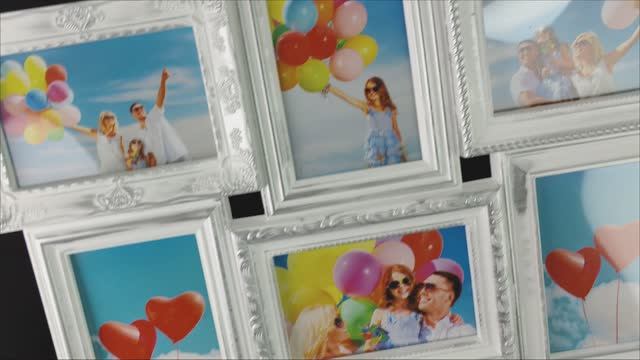 Фоторамка коллаж мультирамка "Platinum" BIN-112185_W_SILVER, цвет: белый, серебристый, на 12 фото, 1