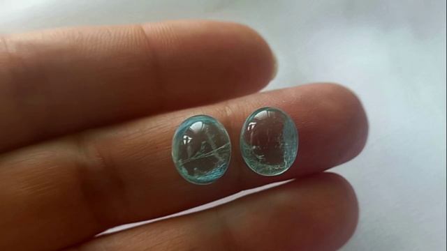 Прозрачные кабошоны аквамарина  10*12 (±0.2) мм