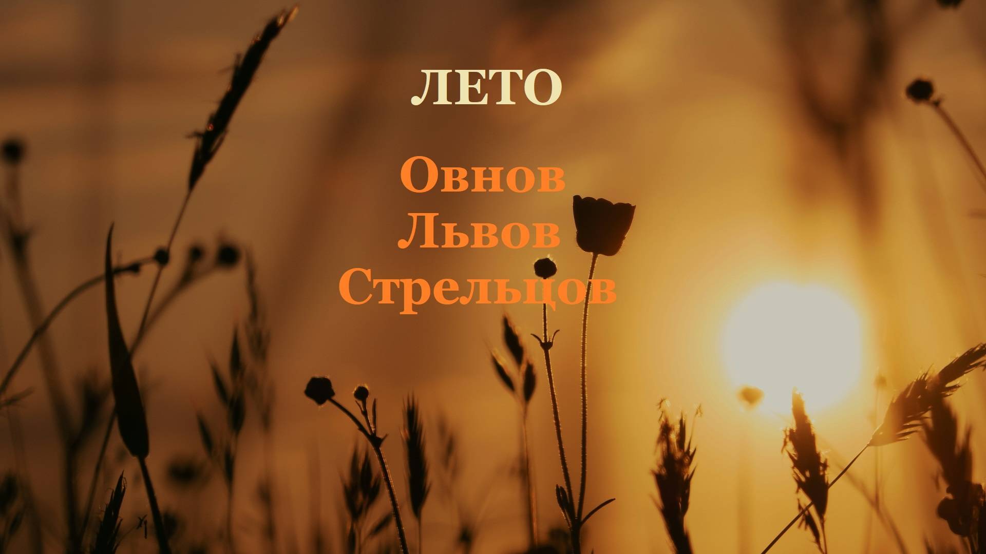 ЛЕТО ОВНОВ, ЛЬВОВ, СТРЕЛЬЦОВ - ЧТО ГОТОВИТ СУДЬБА?!