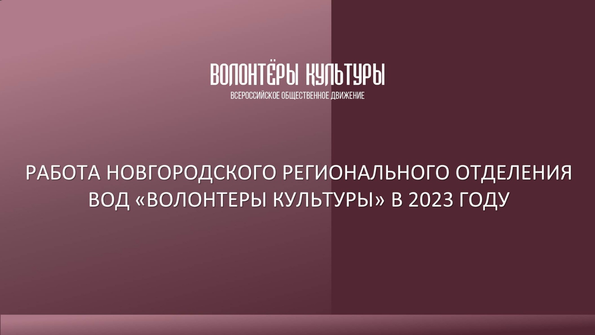 "Волонтеры культуры Новгородской области: планы работы в 2023 году"