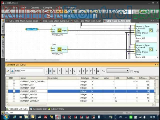 1Tool. 5. Запись и чтение лога тревог.