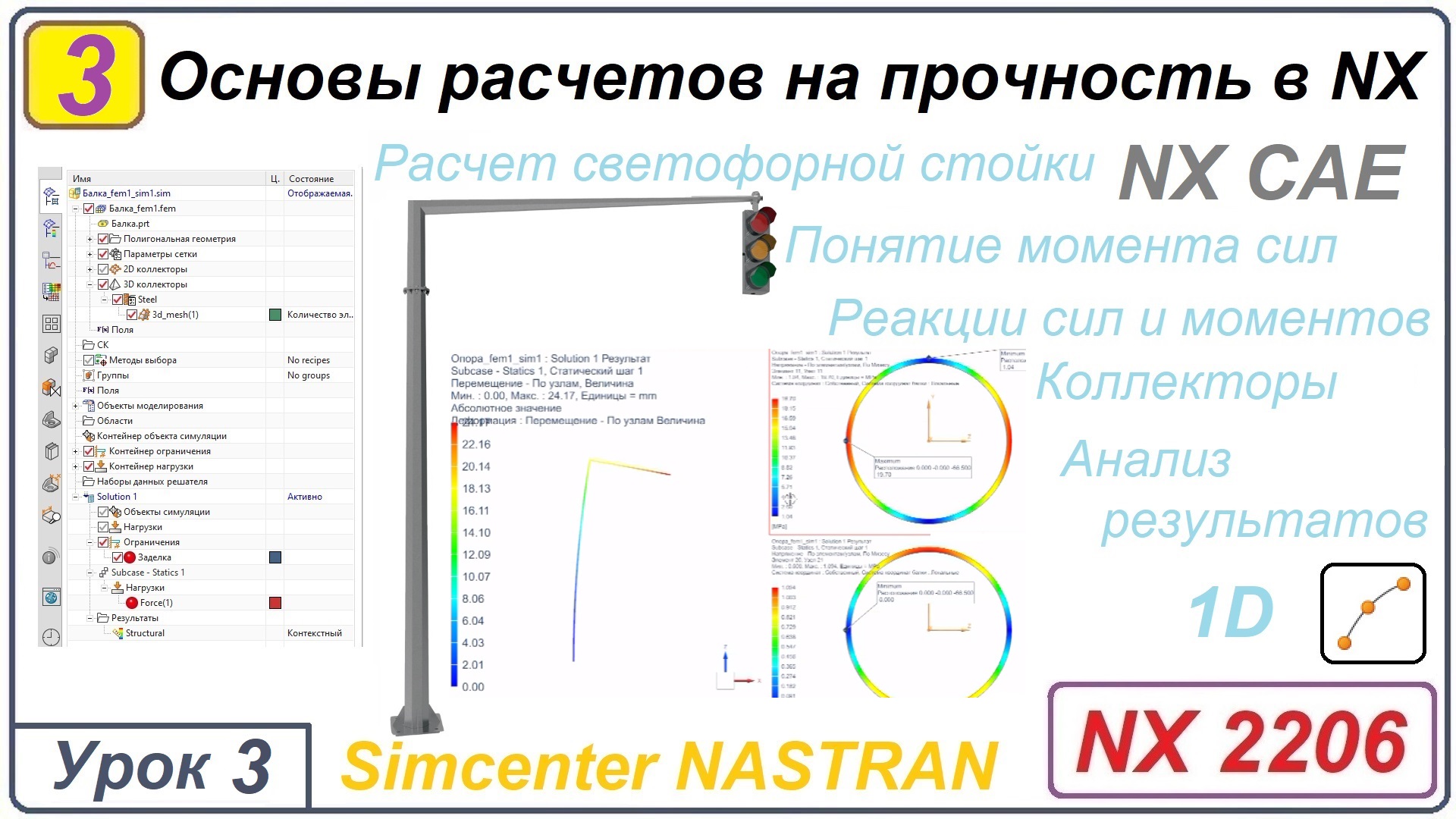 NX CAE. Основы расчетов на прочность в NX. Урок 3. 1D элементы. Задание сечений.