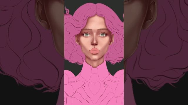 Кибер-девушка. Процесс рисования, тайм-лапс видео Procreate