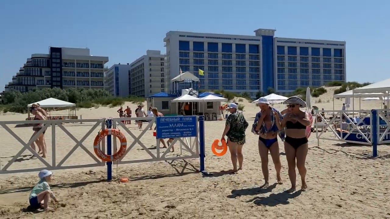 Пляж санатория Эллада. Анапа. 11 утра. 05.07.2023