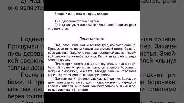 Части речи. Члены предложения. 3 задание ВПР.