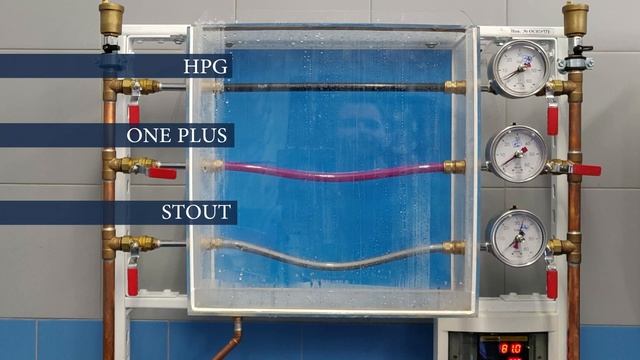 Испытание трубы на разрыв HPG, ONE PLUS, STOUT 80°С