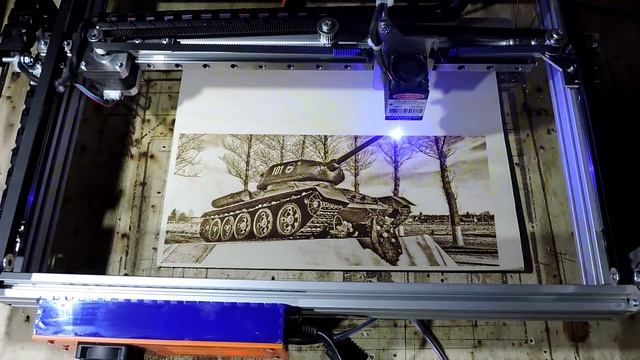 Выжигание на рамном лазерном выжигателе