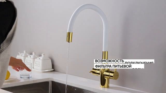 Смеситель для кухни под фильтр с гибким изливом SALIX