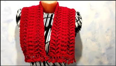 Комплект: шарфик и шапочка пышными и рельефными столбиками крючком. ШАРФИК для начинающих.