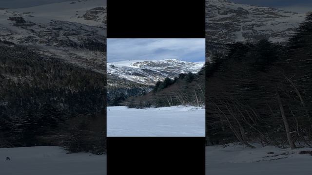 Красивый вид на горнолыжных трассах Домбая