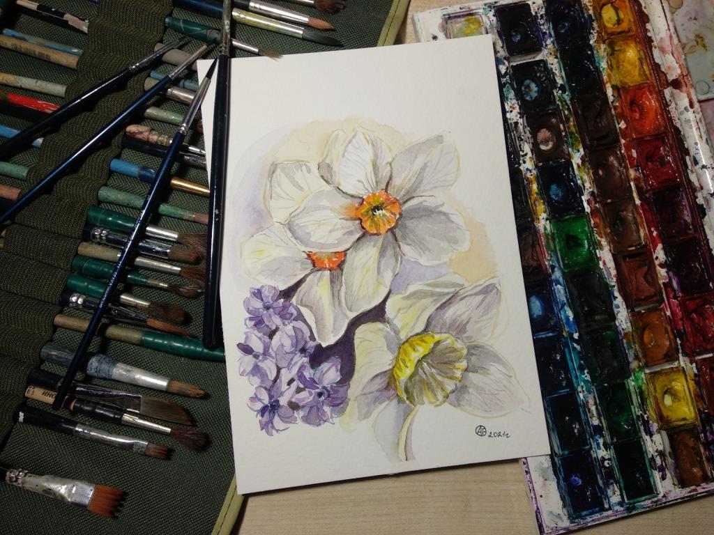 Цветы. Акварель.