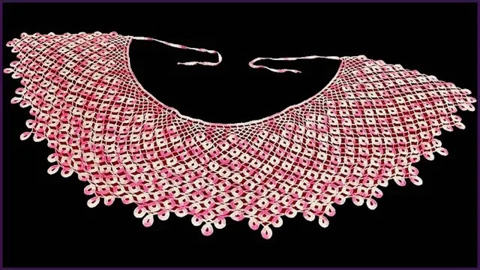 Узор для воротника, шали. Вязание воротника крючком.